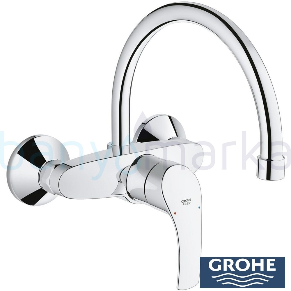 Grohe Eurosmart Duvardan Lavabo Bataryası