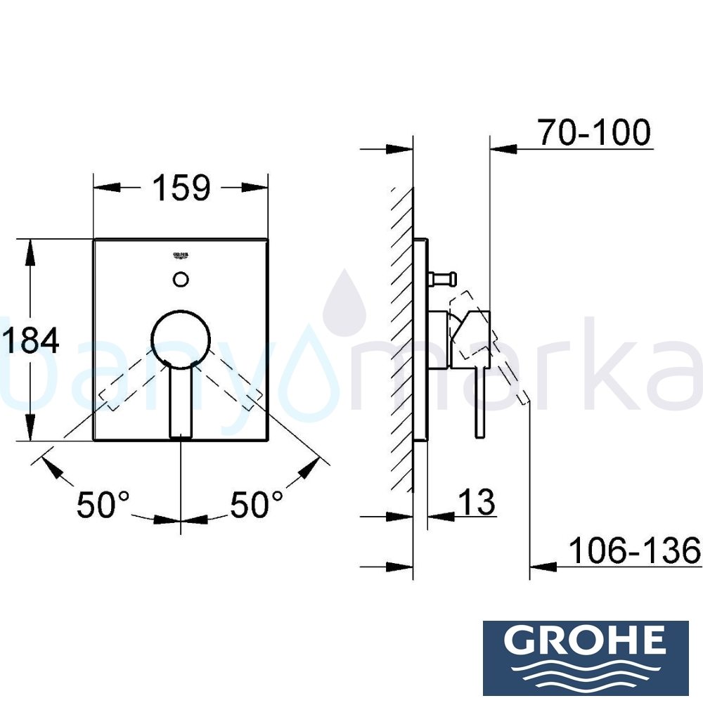 Grohe Allure Ankastre Banyo Bataryası