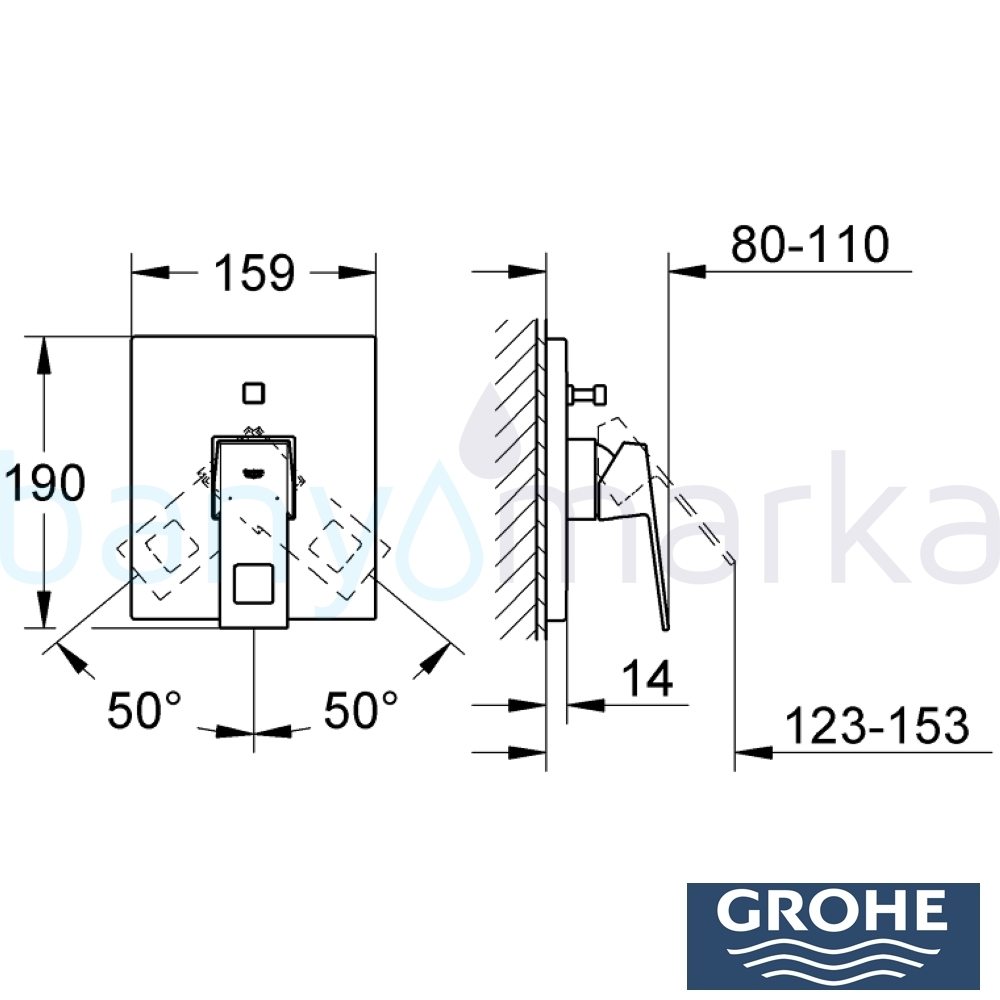 Grohe Eurocube Ankastre Banyo Bataryası