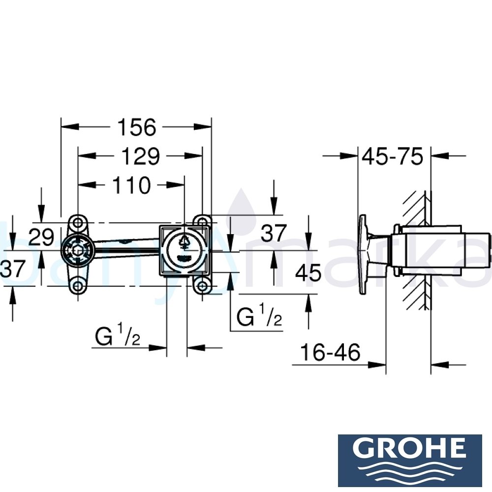 Grohe Duvardan Ankastre Lavabo Bataryası 23200000