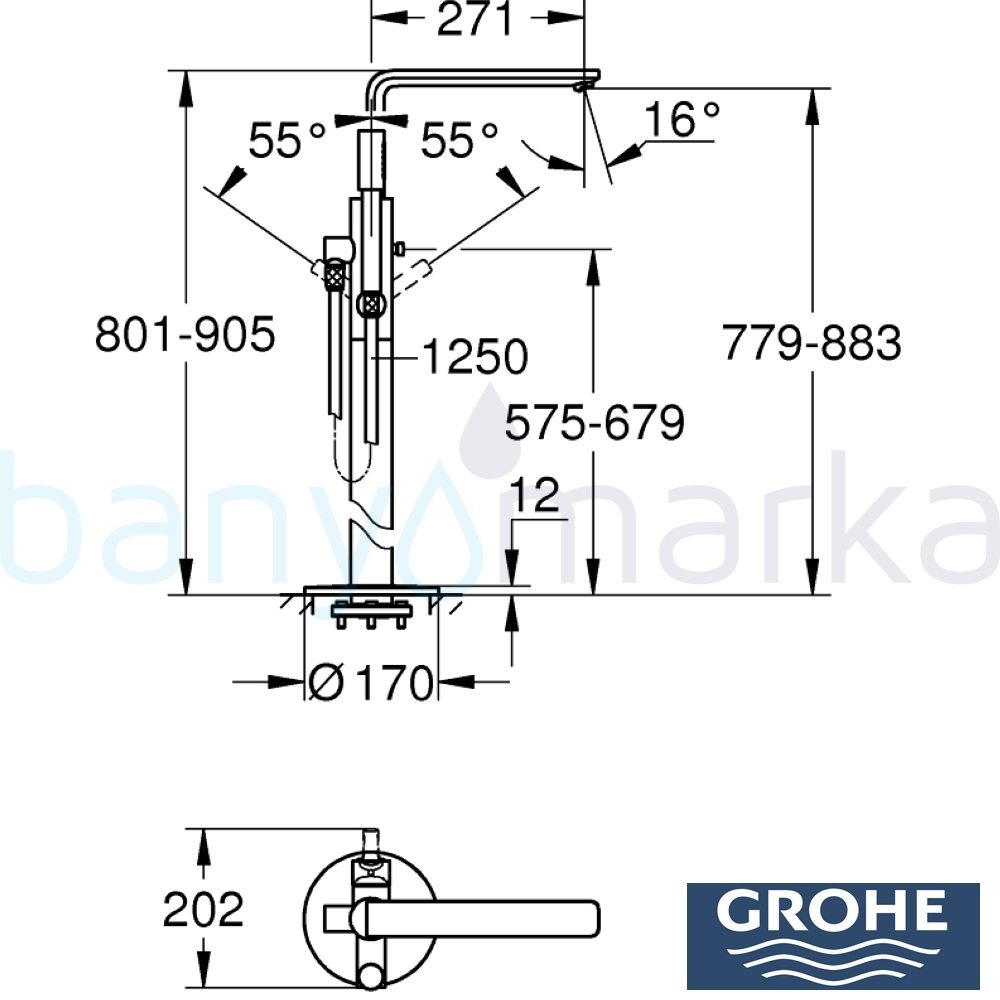 Grohe Lineare Küvet Bataryası 23792001