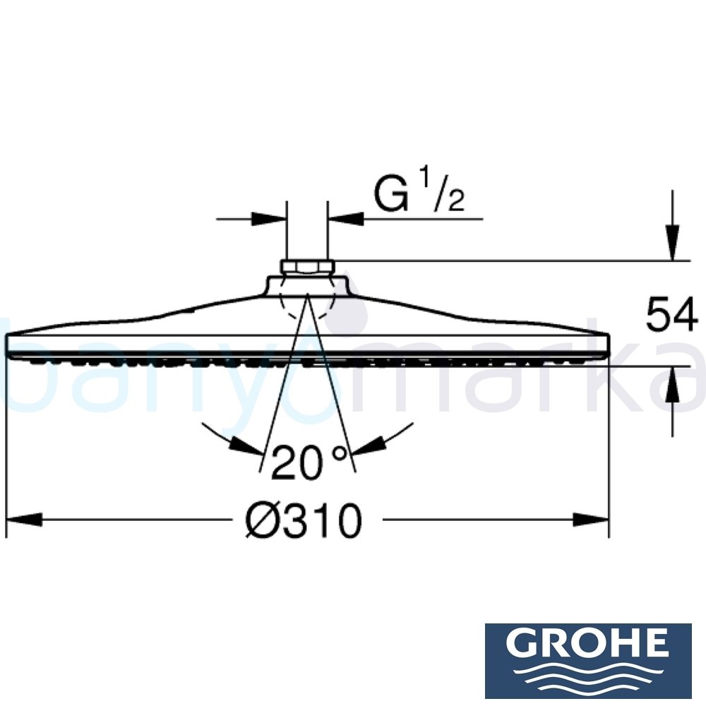 Grohe Rainshower Mono 310 Tepe Duşu, 30 cm