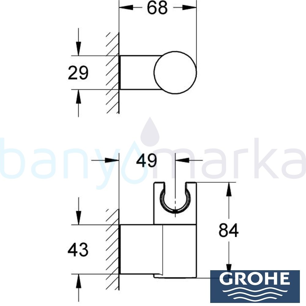 Grohe Rainshower Hareketli El Duşu Askısı