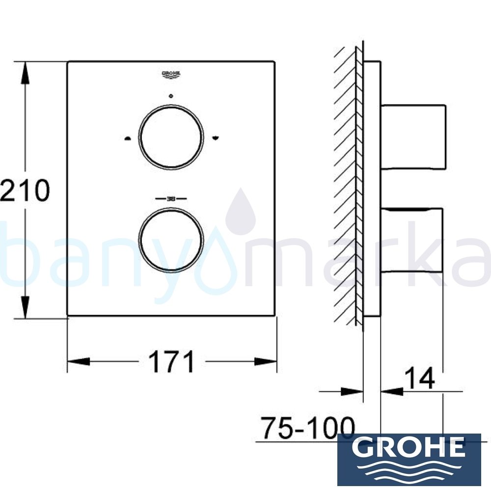 Grohe Grohtherm Termostatik Banyo Bataryası 27618000