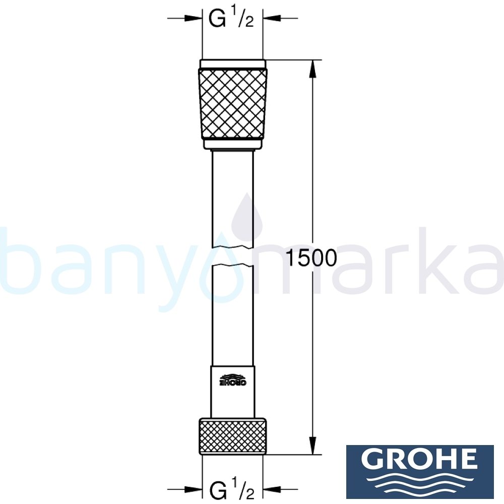 Grohe Relexaflex Duş Hortumu, 150 cm