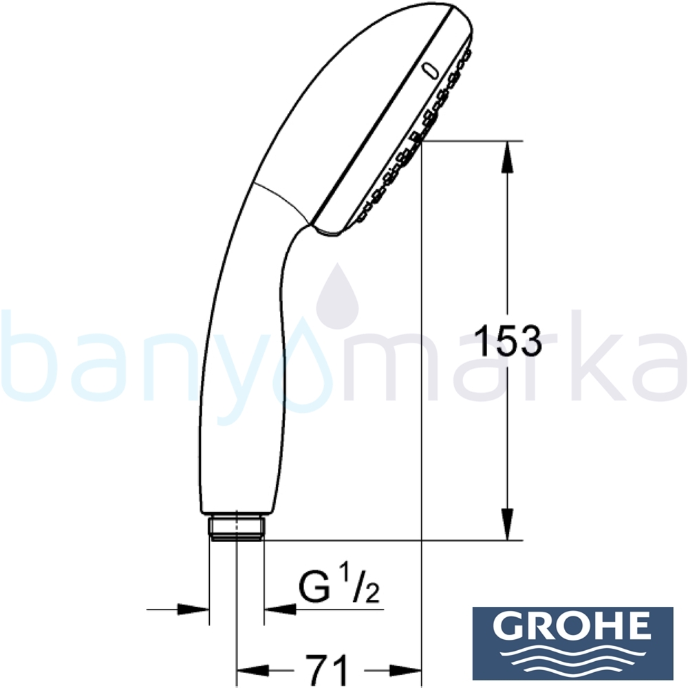 Grohe New Tempesta El Duşu, 3 Fonksiyonlu