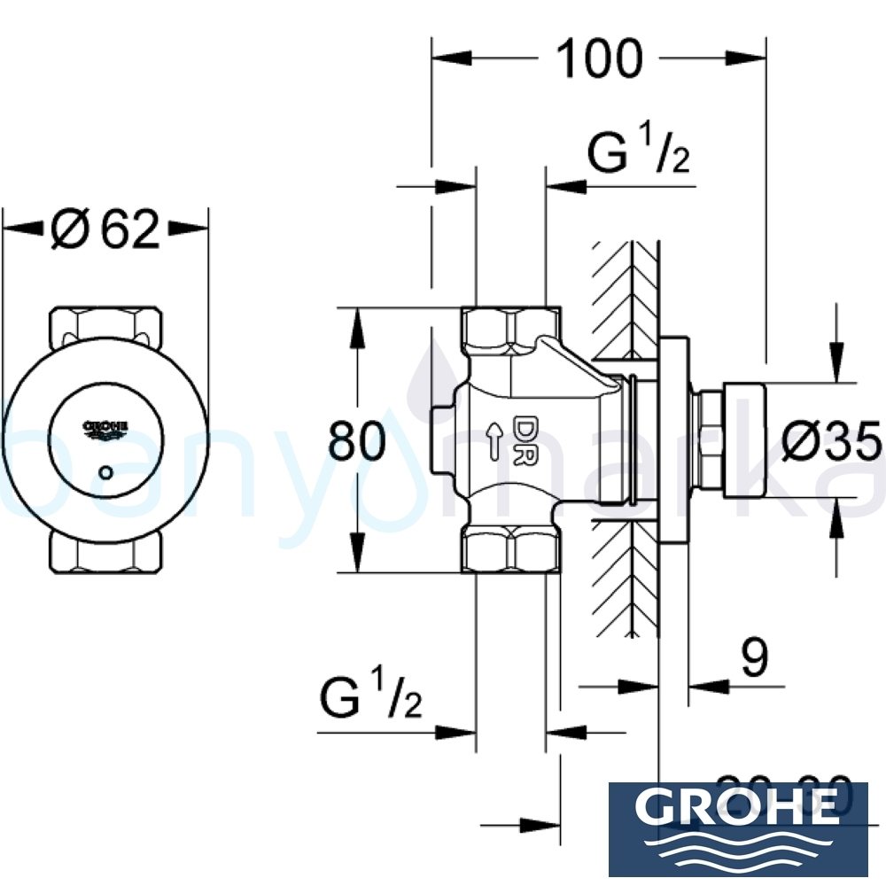 Grohe Euroeco Ankastre Duş Bataryası