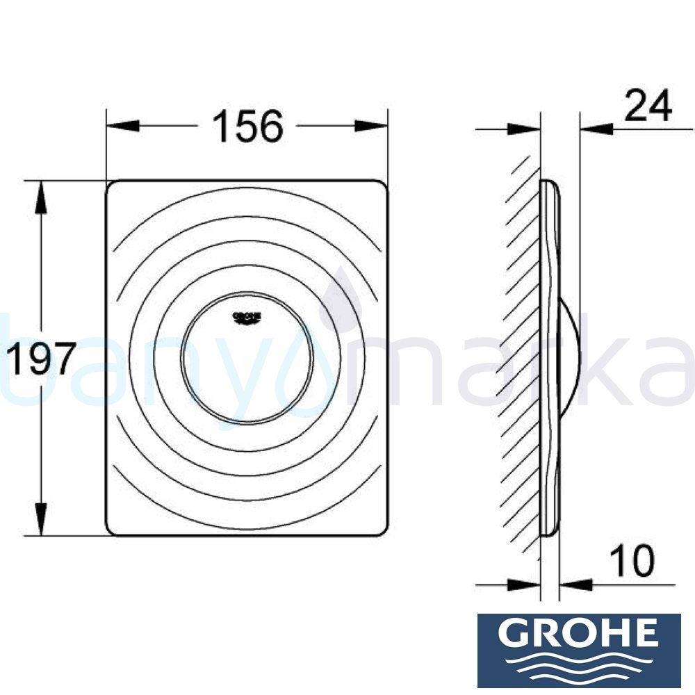 Grohe Surf Gömme Rezervuar Kumanda Paneli, Krom