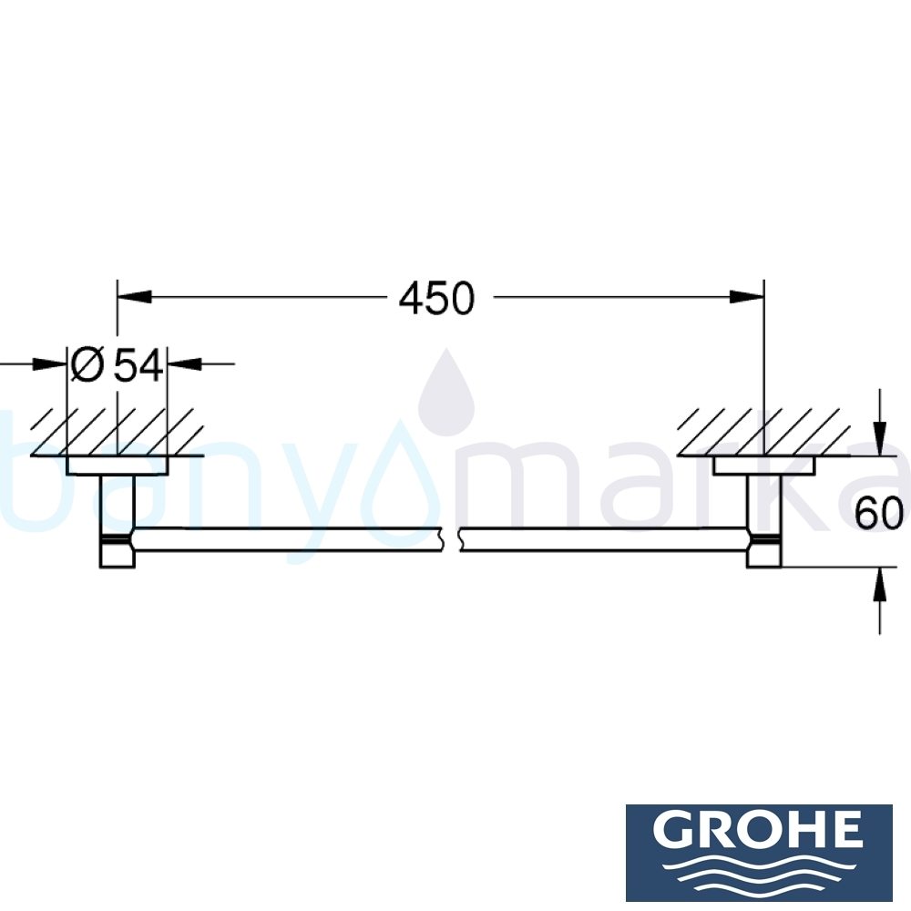 Grohe Essentials Havluluk 45 cm, Krom