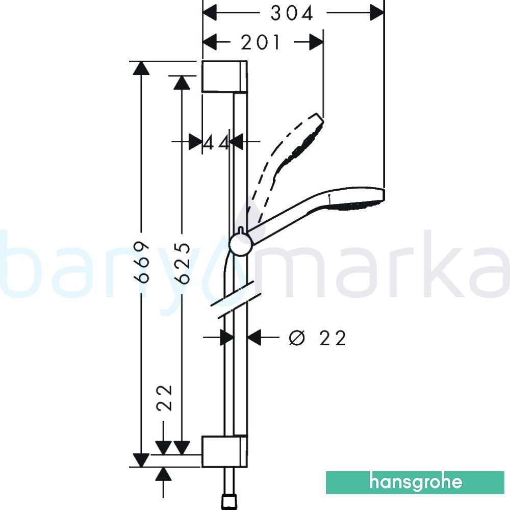 Hansgrohe Croma Sürgülü Duş Takımı