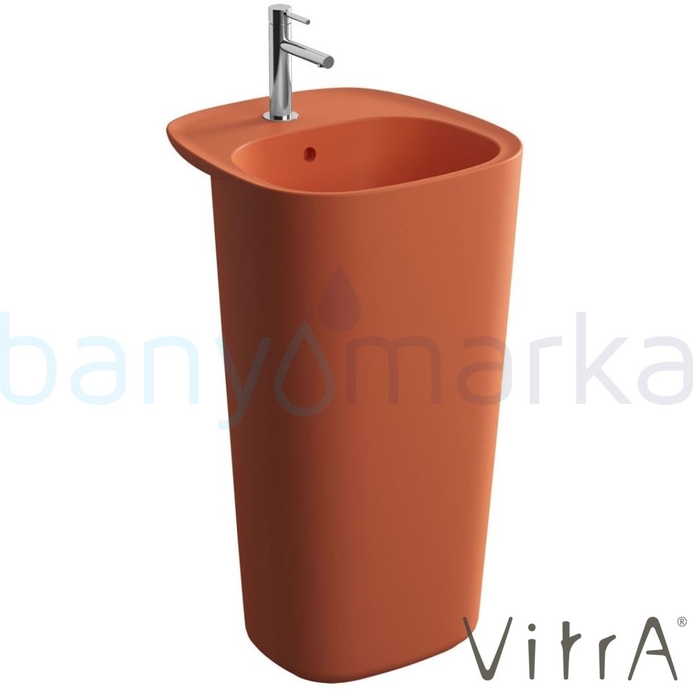 Vitra Plural Monoblok Lavabo, 50 cm, Mat Terra Rossa