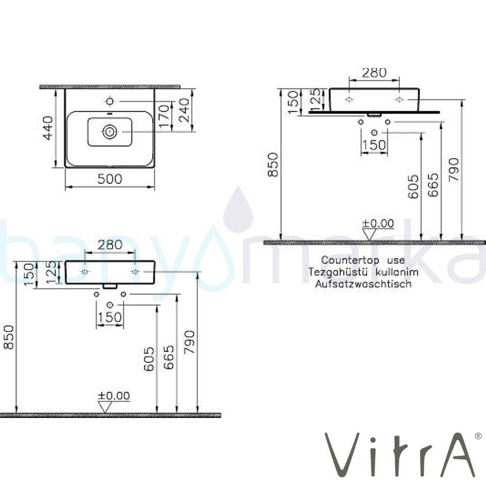 Vitra Nuo Lavabo, 50 cm - 4431B003-0001
