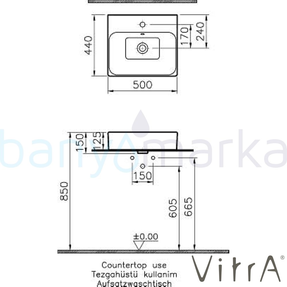 Vitra Nuo Çanak Lavabo, 50cm 4431B003-0631