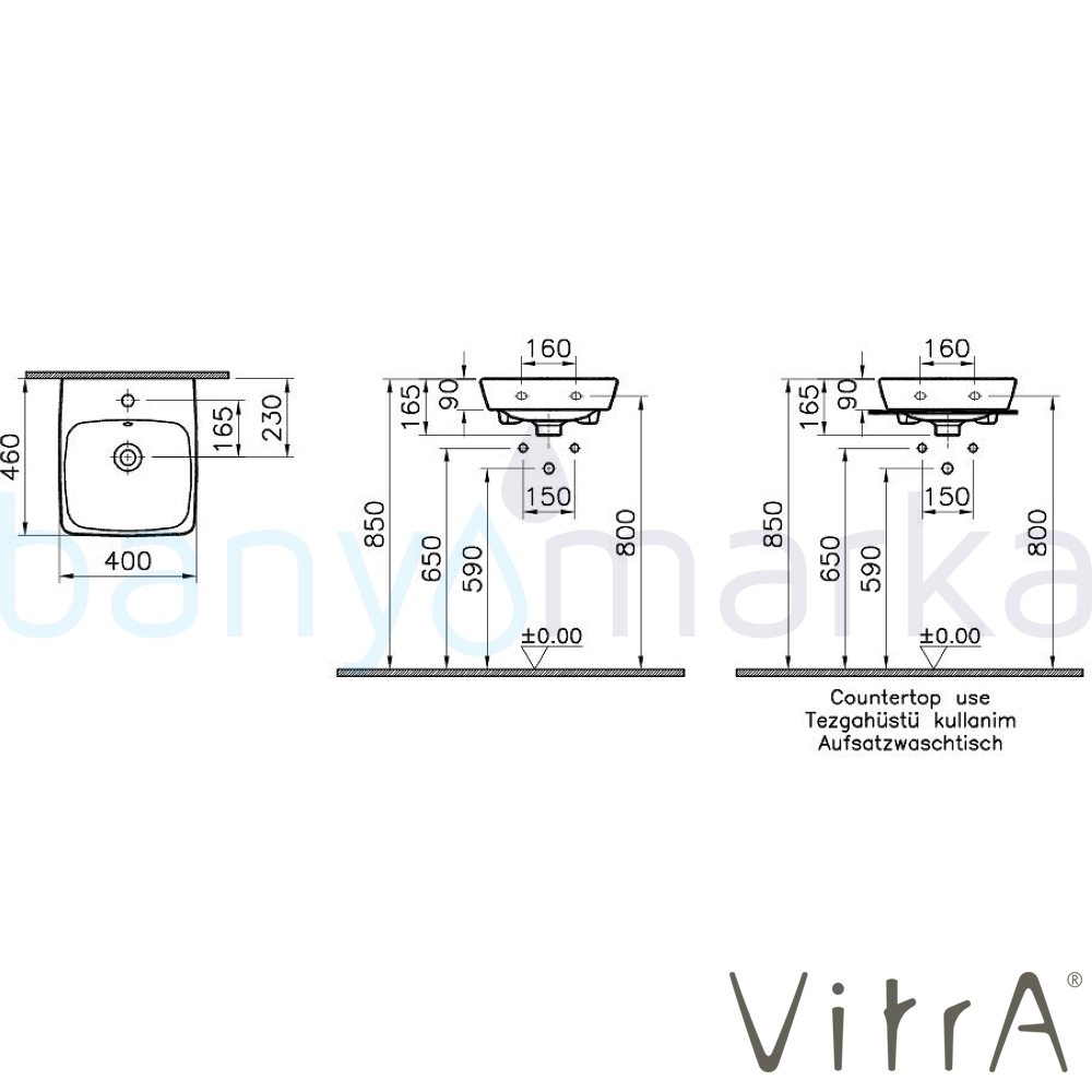 Vitra Metropole Lavabo, 40 cm - 5660B003-0001