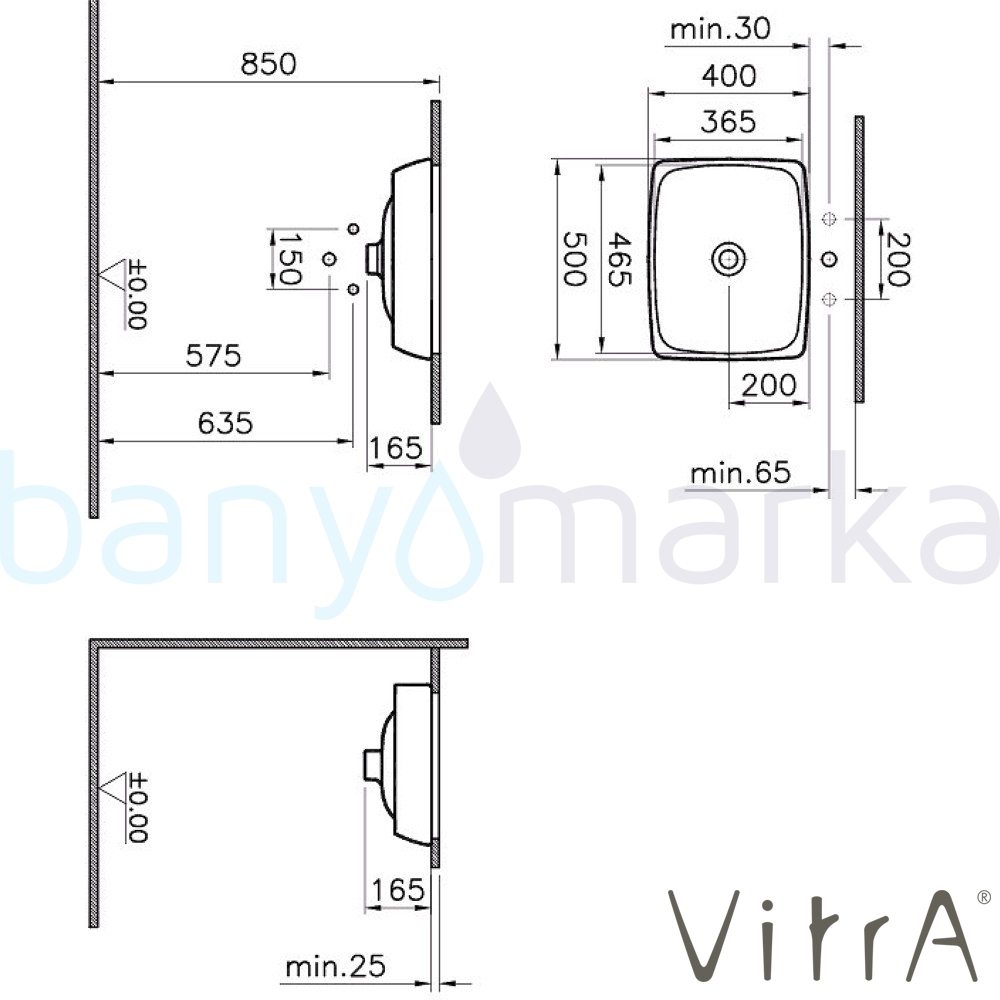 Vitra Metropole Tezgah altı Lavabo, 47 cm 5667B003-1083
