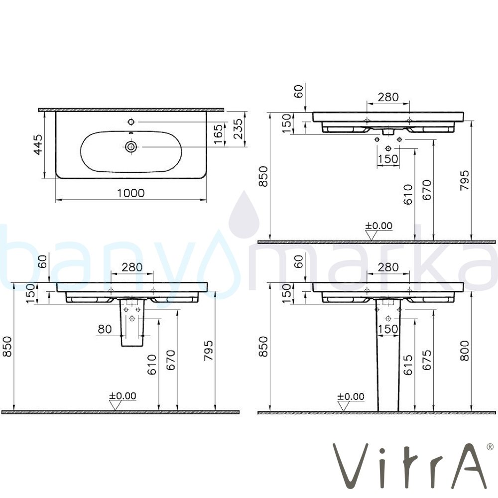 Vitra Nest Lavabo, 100 cm - 5683B003-0001