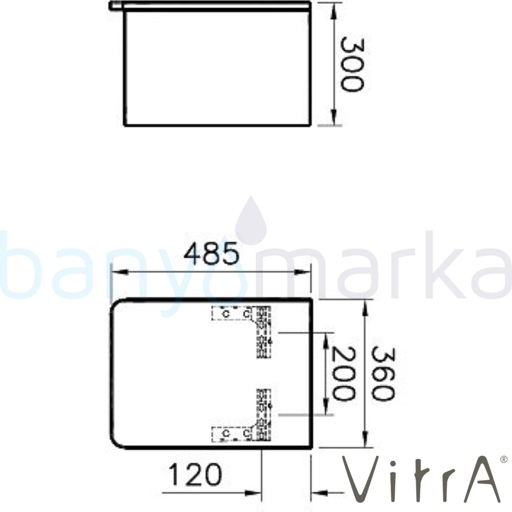 Vitra D-Light Orta Ünite 40 cm, Mat Beyaz, Sağ