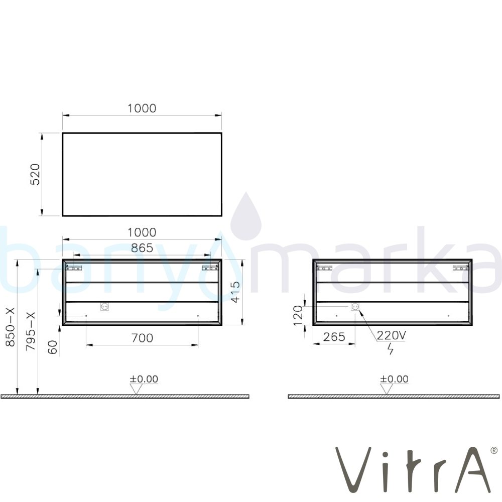 Vitra Frame Lavabo Dolabı 61457