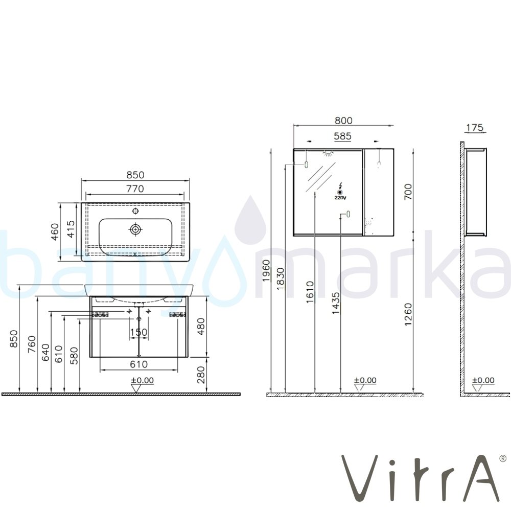 Vitra Step Banyo Dolabı Takımı 61533