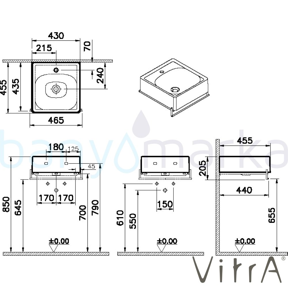 Vitra Equal Lavabo Ünitesi Havluluklu, 40 cm