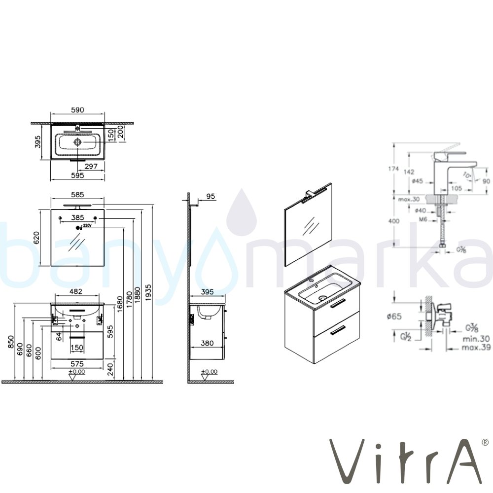 Vitra Mia Banyo Dolabı Takımı 66191