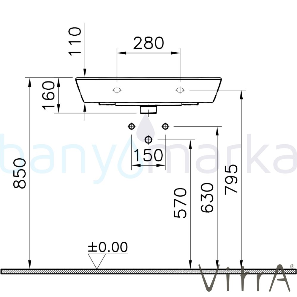 Vitra Zentrum Yarım Ayak - 7292L003-7200