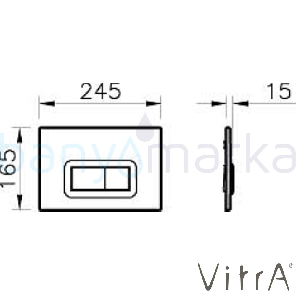 Vitra Loop R Kumanda Paneli, Mat Siyah