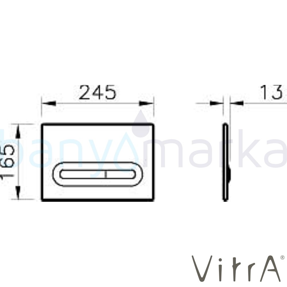 Vitra Loop T Kumanda Paneli, Mat Siyah