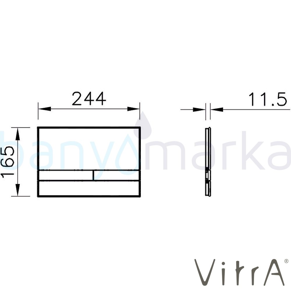 Vitra Select Kumanda Paneli, Krom, Metal