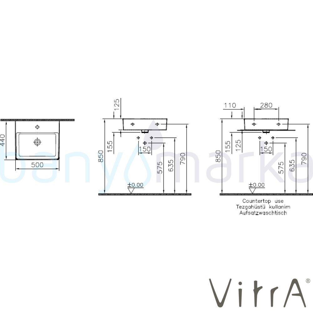 Vitra Nuo Lavabo, 50 cm - 7431B003-0001