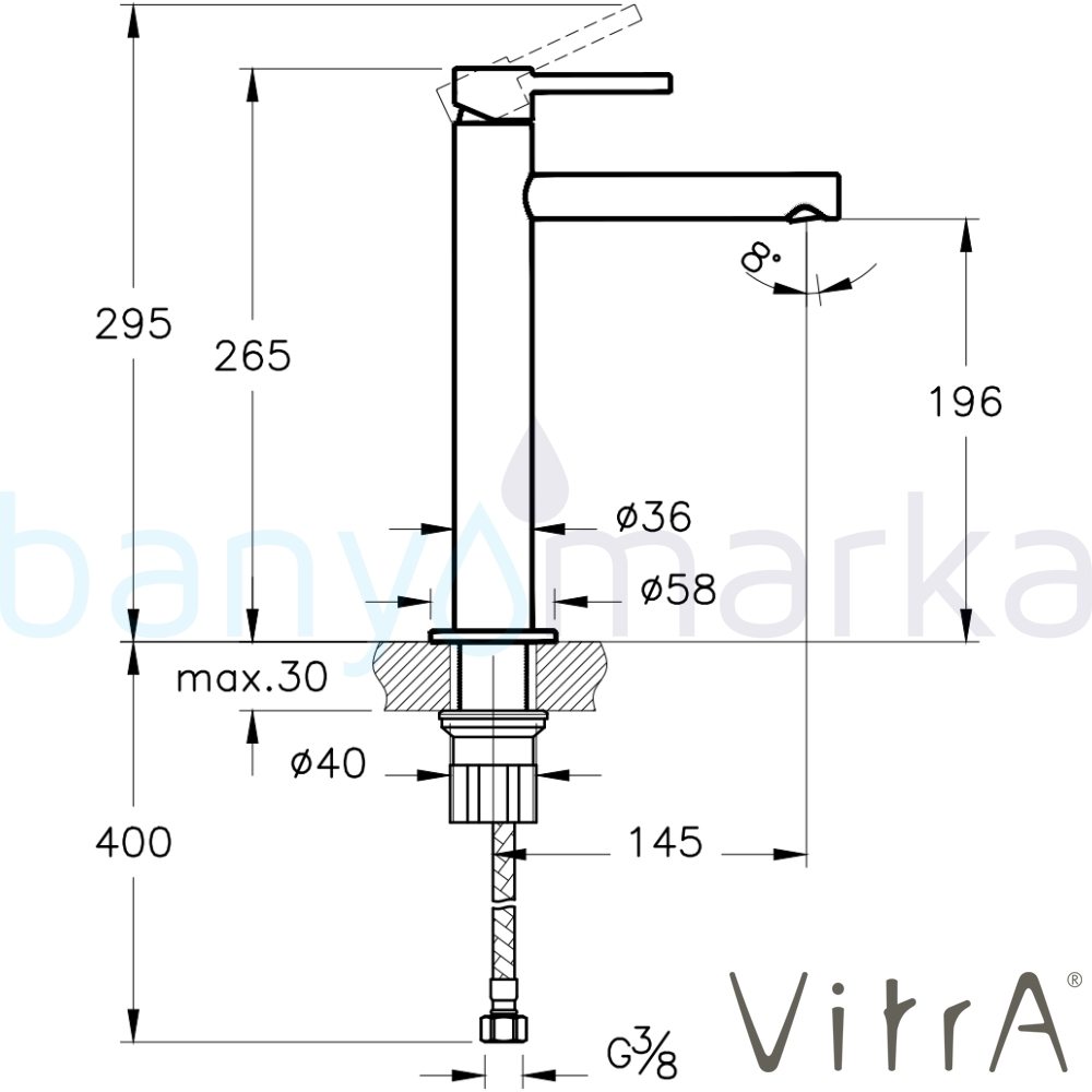 Vitra Origin Yüksek Tip Lavabo Bataryası