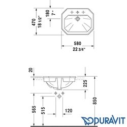 Duravit 1930 Tezgah Üstü Lavabo, 58 cm