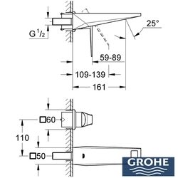 Grohe Allure Duvardan Ankastre Lavabo Bataryası 19781000