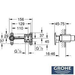 Grohe Duvardan Ankastre Lavabo Bataryası 23200000