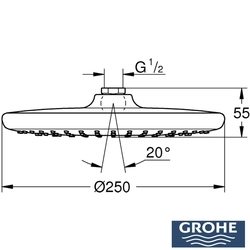 Grohe Tempesta 250 Tepe Duşu Tek Akışlı, 25 cm