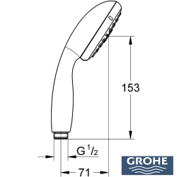 Grohe New Tempesta El Duşu, 3 Fonksiyonlu