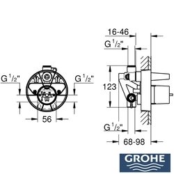 Grohe Ankastre Banyo ve Duş Bataryası İçin İç Gövde