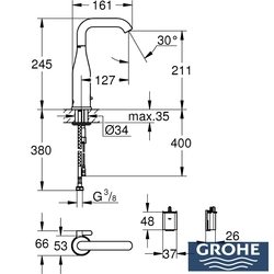 Grohe Essence E Fotoselli/Elektronik Lavabo Bataryası