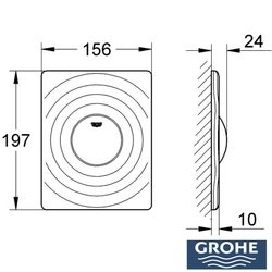 Grohe Surf Gömme Rezervuar Kumanda Paneli, Krom