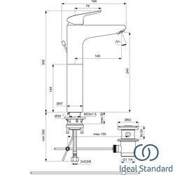 Ideal Standard Ceraflex Tezgah Üstü Lavabo Bataryası