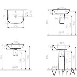 Vitra S20 Lavabo, 55 cm - 5502L003-0001