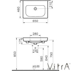 Vitra S20 Etajerli Lavabo, 65 cm 5522B003-0001