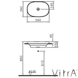 Vitra Frame Tezgah Üstü Oval Lavabo, 56 cm, Mat Siyah