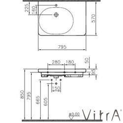 Vitra Nest Asimetrik Etajerli Lavabo, 80 cm