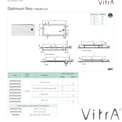 Vitra Optimum Neo Panelli Dikdörtgen/Kare Duş Teknesi 64650005000