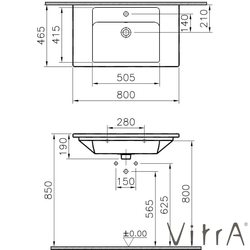 Vitra Integra Etajerli Lavabo, 80 cm