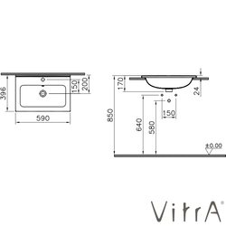Vitra Mia Etajerli Lavabo, 59 cm - 7461L003-0002